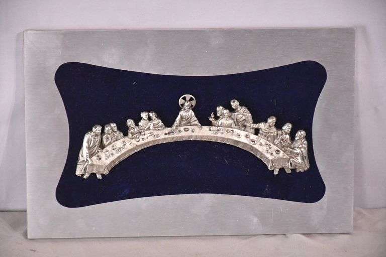 Peltro Inciso small silver metal and blue wall plaque of The Last ...