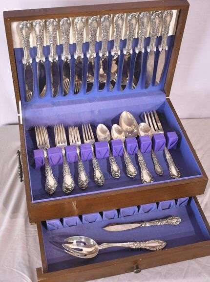 41 piece set of Alvin "Prince Eugene" sterling silver flatware set with ...