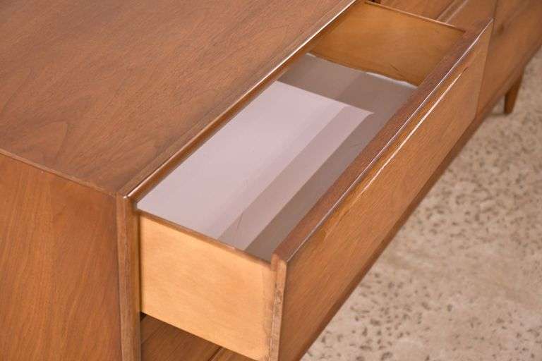 Walnut mid-century style 9 drawer triple dresser; 68-4964 - R.H. Lee ...