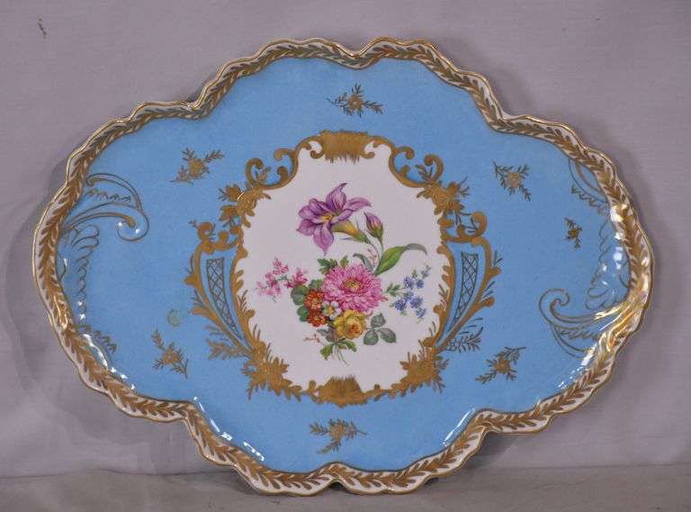 Elios hand painted platter with scalloped edge; 15961-206 - R.H. Lee ...