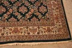 8x10 hand knotted rug with green field and ivory border; 14462-009 - R ...