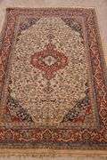 4x6 hand knotted vintage rug with cream colored field; 16669-008 - R.H ...