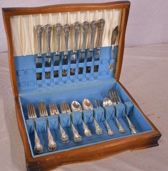 Towle "Old Master" 36 piece sterling silver flatware set with storage ...