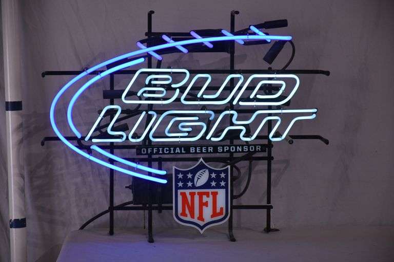 Bud Light/NFL neon sign; 17602-020 - R.H. Lee & Co. Auctioneers