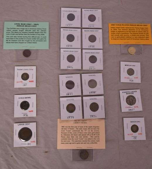 Group of 19 early rare U.S. coins; 216-106 - R.H. Lee & Co. Auctioneers