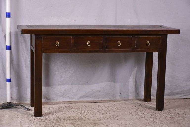 Rustic 4 drawer sofa table; 68-7598 - R.H. Lee & Co. Auctioneers