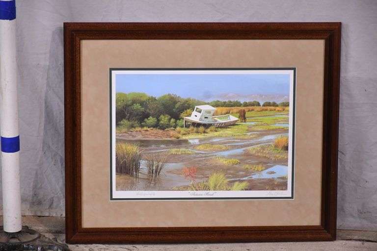 Signed limited edition Remarque Proof framed print "Autumn Marsh" by ...