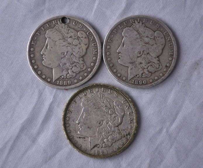 Group of 3 Morgan Silver Dollars; 192-3197 - R.H. Lee & Co. Auctioneers