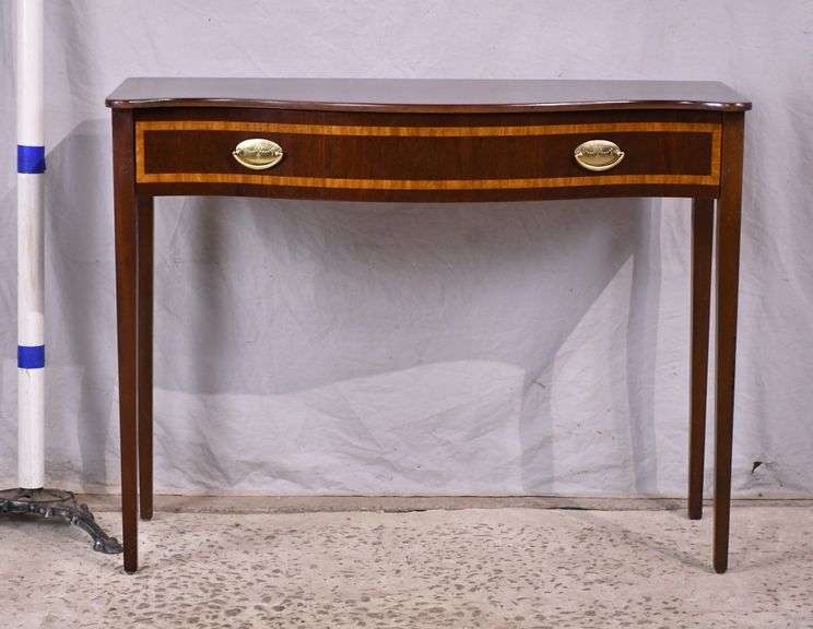 Small inlaid mahogany single drawer console table; 931-451 - R.H. Lee ...