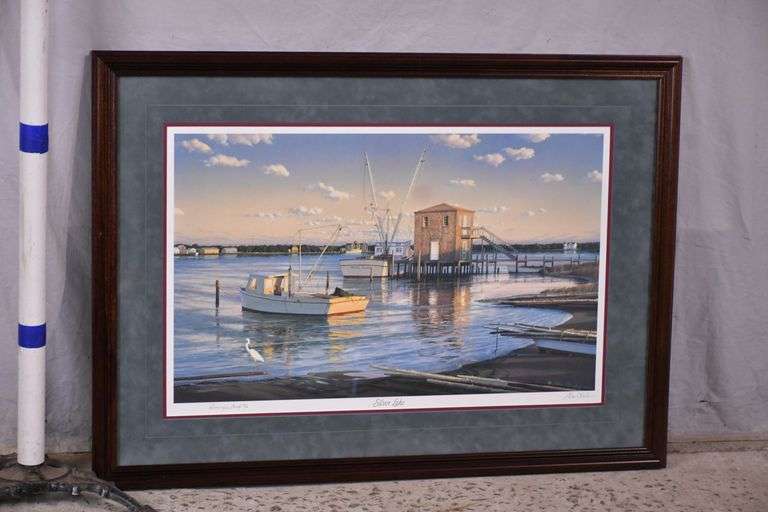 Large signed limited edition Remarque proof framed print "Silver Lake ...