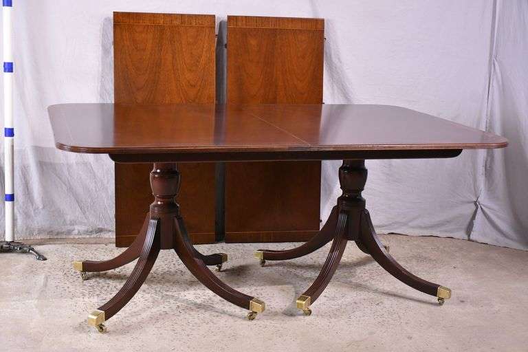 Baker "Historic Charleston Reproductions" inlaid mahogany double ...