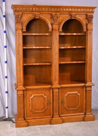 Large open front 2 part bookcase with fluted columns; 32-115 - R.H. Lee ...