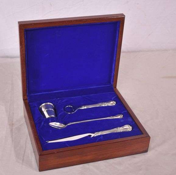 Sterling silver 4 piece bar set with 75th Anniversary Camel Cigarettes ...