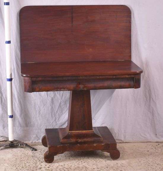 Early mahogany flip top game table; 55-11677 - R.H. Lee & Co. Auctioneers
