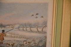 Pair of framed vintage hunting scene engravings by R. Havell; 840-107 ...