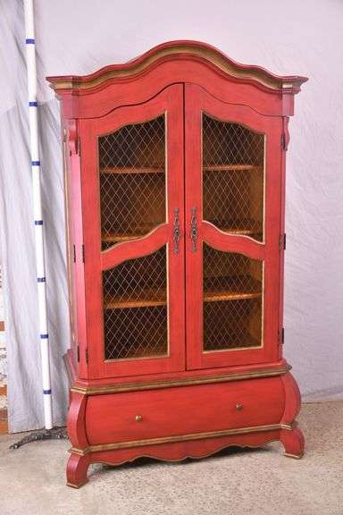 Red and gold armoire; 68-6427 - R.H. Lee & Co. Auctioneers