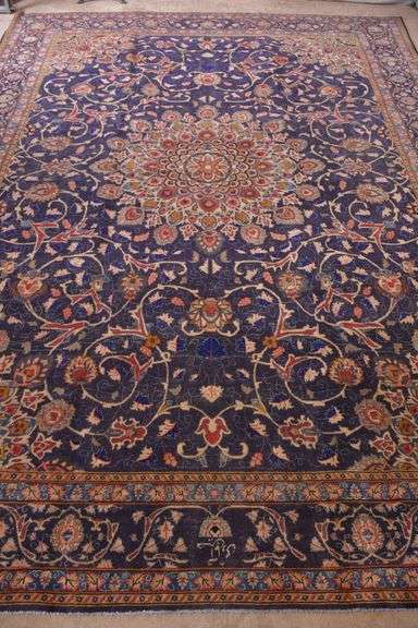 9.5'x12.11' hand knotted vintage Persian Isfahan rug; 40-156467 - R.H ...