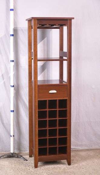 Tall narrow wine rack with drawer; 37-2699 - R.H. Lee & Co. Auctioneers