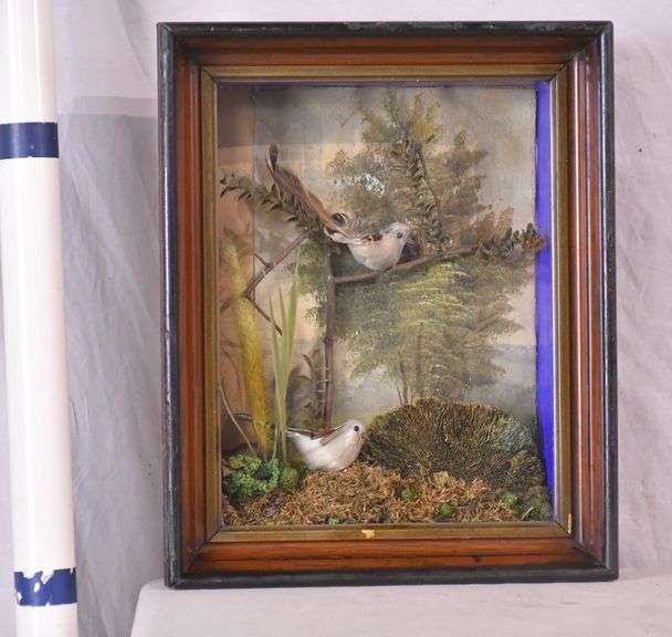 Vintage shadow box bird and landscape art; 869-532 - R.H. Lee & Co ...