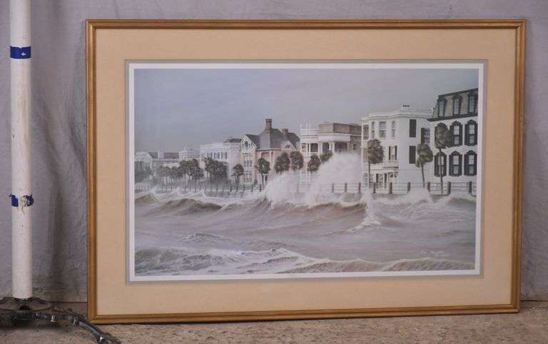 Large framed print "Storm Warnings" by Jim Booth; 16796-038 - R.H. Lee ...