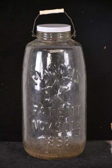 Very large glass mason jar; 155-1014 - R.H. Lee & Co. Auctioneers