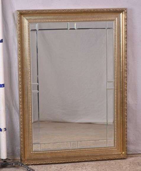 Large beveled mirror with ornate champagne colored frame; 15874-016 - R ...