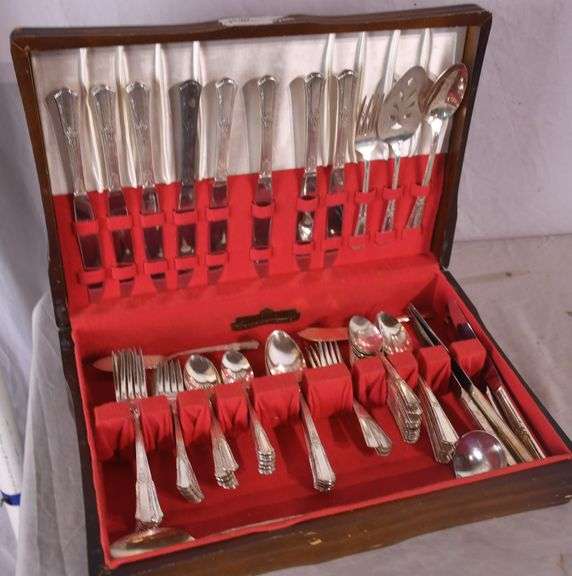 2 sets of W. M. Rogers silverplate flatware with case; 37-2689 - R.H ...