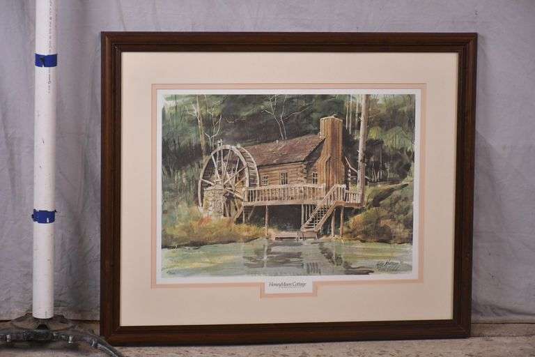 Signed limited edition framed print "Honeymoon Cottage" by Ron Kirkham ...