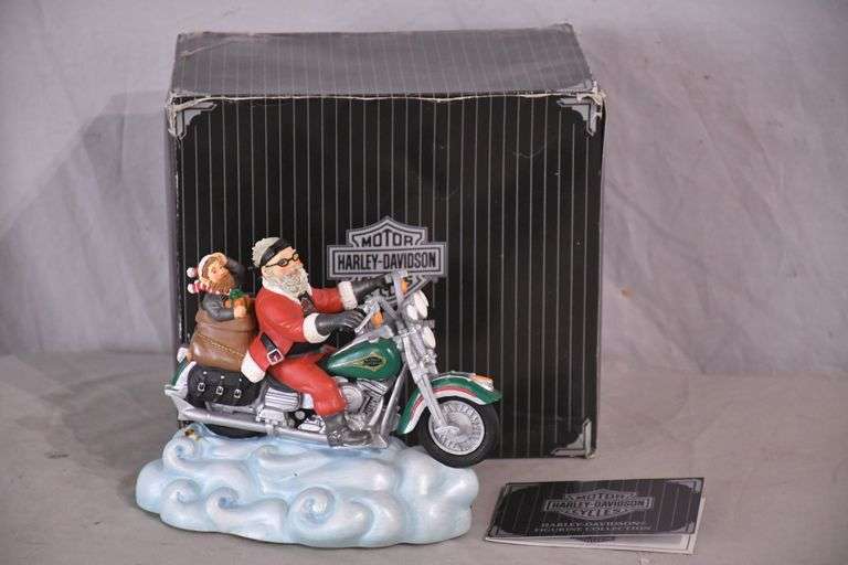 Limited edition Harley-Davidson figurine "Santa's Sled" music box; 9861 ...