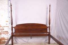 Fancher mahogany king size 4 poster rice bed with rails; 155-1008 - R.H ...