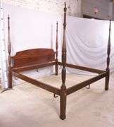 Fancher mahogany king size 4 poster rice bed with rails; 155-1008 - R.H ...