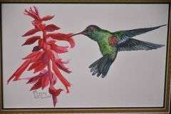 Two signed framed hummingbird prints by Rita Smith; 15874-040,041 - R.H ...