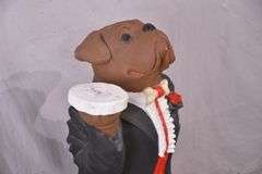 Concrete bulldog butler statue; 192-3026 - R.H. Lee & Co. Auctioneers