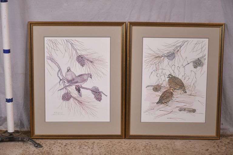 Pair of signed framed artist proof prints by Rena Divine; 17980-023 - R ...