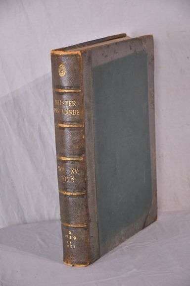 Large vintage 1918 book "Meister der Farbe" with leatherbound spine ...