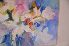 Framed original watercolor "Floral Dance II" by Marie Nickerson; 17980 ...