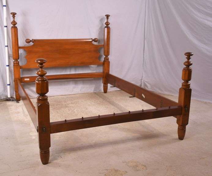 Early 4 poster queen size rope bed with rails; 68-6818 - R.H. Lee & Co ...