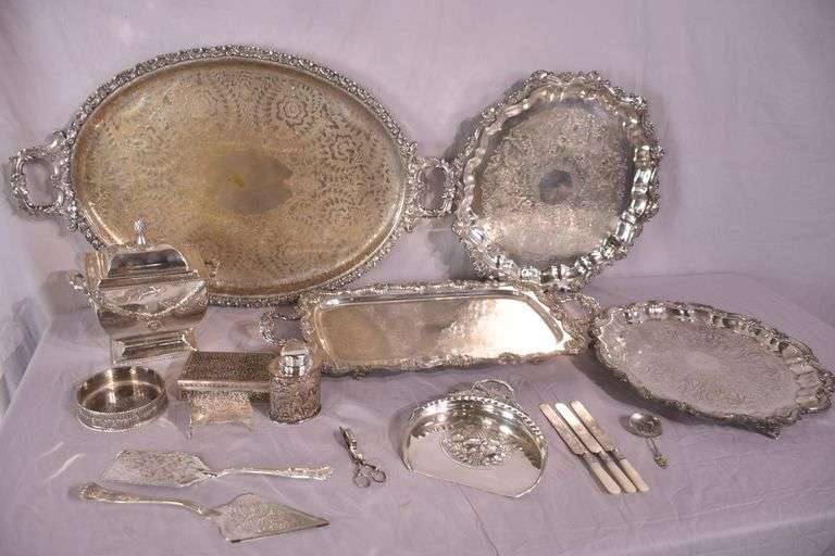 Large group of miscellaneous silverplate items; 869-603 - R.H. Lee & Co ...