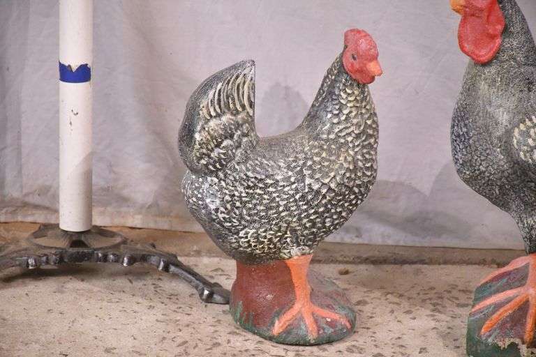 2 concrete chicken statues; 1153-083 - R.H. Lee & Co. Auctioneers