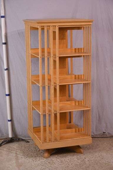 Oak 4-tier revolving book mill; 68-6944 - R.H. Lee & Co. Auctioneers