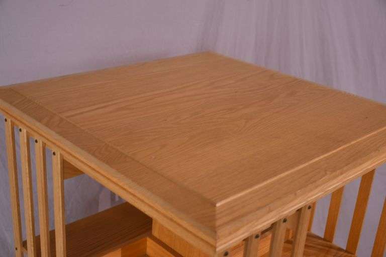 Oak 4-tier revolving book mill; 68-6944 - R.H. Lee & Co. Auctioneers