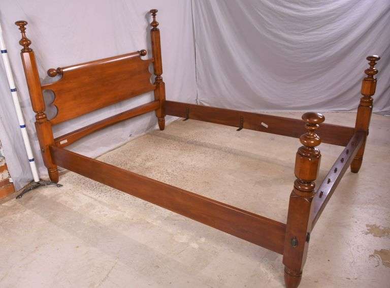 Early 4 poster queen size rope bed with rails; 68-6818 - R.H. Lee & Co ...