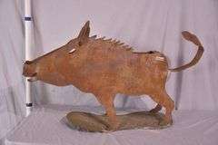Metal razorback hog statue; 18308-003 - R.H. Lee & Co. Auctioneers