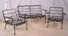 3 piece black iron patio set; 17937-016+ - R.H. Lee & Co. Auctioneers