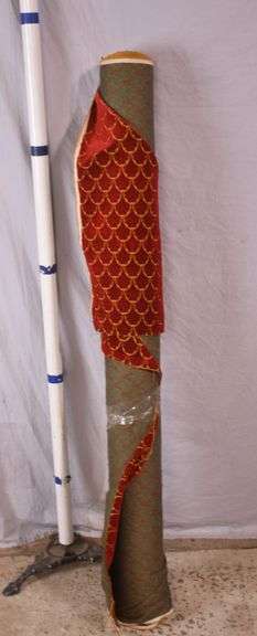 Bolt of red and gold fabric; 68-7110 - R.H. Lee & Co. Auctioneers