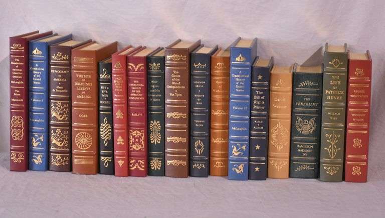 Group of 17 "The Library of American Freedoms" leatherbound books on U ...