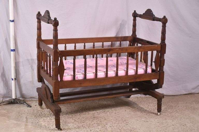 Early Victorian style walnut rocking crib; 1116-784 - R.H. Lee & Co ...