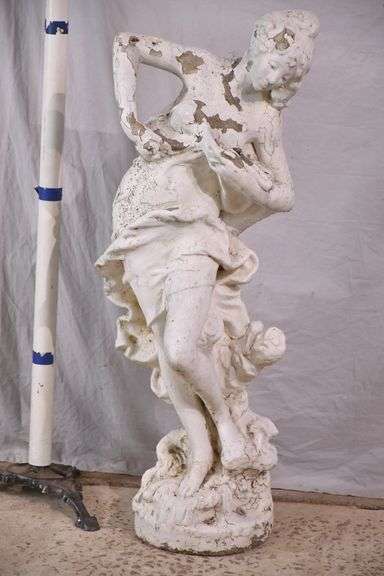 White painted concrete statue of a woman; 155-1170 - R.H. Lee & Co ...