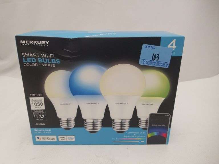 Merkury Smart Wifi LED Bulbs - Lexington Online Auction