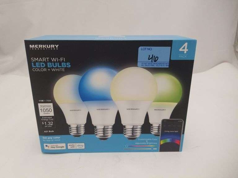 Merkury Smart Wifi LED Bulbs - Lexington Online Auction